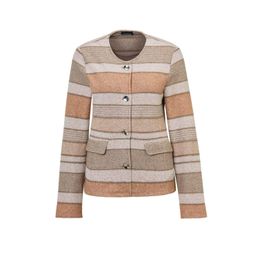 Kurzjacke GOLDNER "Jacke in Boucl&eacute;-Optik", Damen, Gr. 54, beige (beige, gemustert), Obermaterial: 70% Polyester PES. 30% Baumwolle CO., Sonstiges, Jacken Kurzjacke, ungef&uuml;ttert, mit Belegverarbeitug an Innenseite