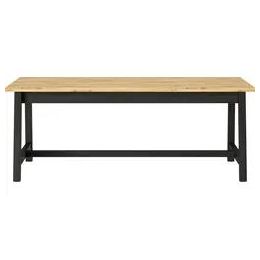 Esstisch GAMI "Sequoia", schwarz (schwarz, eiche artisan), B:204cm H:78cm T:91cm, Tische, Esstisch, Wohnzimmer-Programm in Landhaus- und Industrial-Dekor