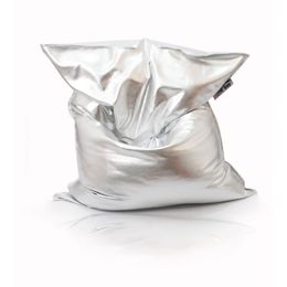 Sitzsack Kinzler "Nugget, XXL", silber (silberfarben), B:130cm H:15cm, Polyester, Sitzs&auml;cke, Sitzsack, gold- oder silberfarben, Outdoor geeignet, Wohnzimmer & Kinderzimmer