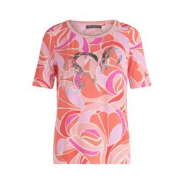 T-Shirt Betty Barclay "Printshirt mit Schmucksteinen", Damen, Gr. 40, rot (rot, ros&egrave;), Obermaterial: 95% Viskose CV. 5% Elasthan EL., Shirts T-Shirt