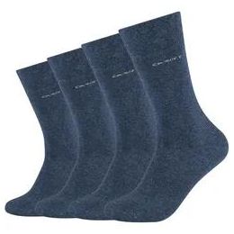 Socken Camano "ca-soft", Damen, Gr. 47-49, blau (jeansblau, meliert), Baumwollmischung, melange, meliert, normal, Socken Socken, mit verst&auml;rktem Fersen- und Zehenbereich