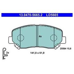 ATE Ceramic 13.0470-5665.2 Bremsbelagsatz, Scheibenbremse vorne rechts links f&uuml;r MAZDA K0Y1-33-28ZA K0Y1-33-23Z KDY9-33-28Z