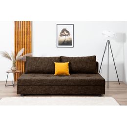 Schlafsofa Collection AB "DARIA inklusive Schlafunktion und Bettkasten", braun (dunkelbraun), B:194cm H:41cm T:90cm, 100%Polyester, Sofas, Schlafsofa, Schlafsofa,Bettfunktion,Bettkasten,inklusive R&uuml;ckenkissen,Federkern