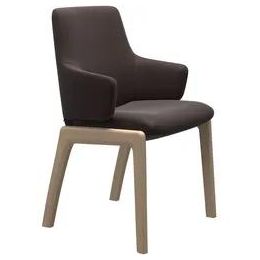 Polsterstuhl stressless "Laurel", braun (chocolate paloma, eiche gekalkt), B:58cm H:92cm T:59cm, Leder PALOMA: PALOMA ist ein durchgef&auml;rbtes Semianilin-M&ouml;belleder mit nat&uuml;rlicher Narbung., St&uuml;hle, Polsterstuhl, Low Back mit Armlehne, Gr&ouml;&szlig;e L, abgerundete Beine in Eiche gekalkt