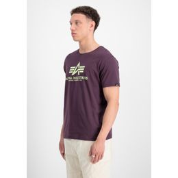 T-Shirt Alpha Industries "Basic T-Shirt BL", Herren, Gr. L, lila (plum), Obermaterial: 100% Baumwolle, Shirts T-Shirt