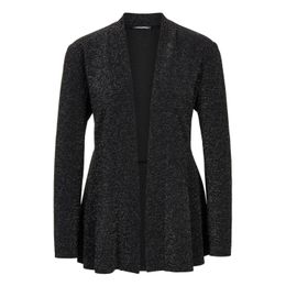 Jackenblazer GOLDNER "Gl&auml;nzender Festblazer mit Schalkragen", Damen, Gr. 46, schwarz (schwarz, silberfarben), Obermaterial: 95% Polyester PES. 5% Elasthan EL., Modisch, Blazer Jackenblazer, stretchbequemer Jersey