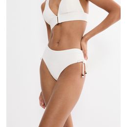 Bikini-Hose Triumph "Summer Dune Midi", Gr. 36, N-Gr, beige, Microfaser, Obermaterial: 83% Polyamid, 17% Elasthan, Badehosen Bikini-Hose, mit Wellenstruktur