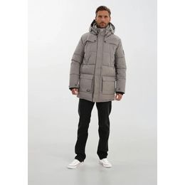 Winterjacke Alessandro Salvarini "A. Salvarini Herren Winterjacke lang mit Teddyfell gef&uuml;ttert AS458", Damen, Gr. L, grau (dunkelgrau), Obermaterial: 70% Baumwolle CO. 30% Nylon NY., Jacken Winterjacke