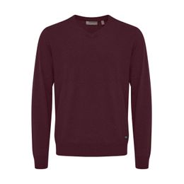 Strickfleece-Pullover Blend "Strickpullover BHBRUTON V-neck", Herren, Gr. XXL, rot (winetasting), Obermaterial: 100% Polyester PES., Pullover Strickfleece-Pullover