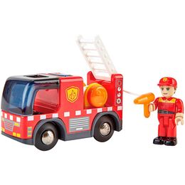 Spielzeug-Feuerwehr HAPE "Feuerwehrauto mit Sirene", bunt, Spielzeugfahrzeuge, KinderB:20cm H:10cm T:5cm, Spielzeug-Feuerwehr, mit Licht und Sound, B:20cm H:10cm T:5cm