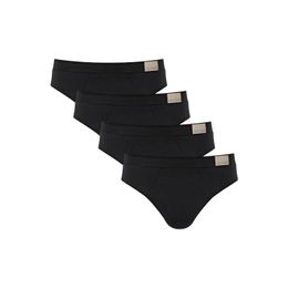 Slip Sloggi "Slip GO Natural Brief C4P 4er Pack", Herren, Gr. XL, schwarz, Obermaterial: 95% Baumwolle CO. 5% Elasthan EL., Unterhosen Slip