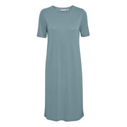 Shirtkleid oxmo "Shirtkleid OXBrinja", Damen, Gr. S, N-Gr, grau (smoke blau), Obermaterial: 64% Modal CMD. 36% Polyester PES., Kleider Shirtkleid