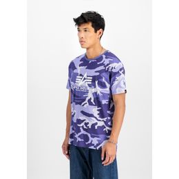T-Shirt Alpha Industries "Basic T-Shirt BL Camo", Herren, Gr. L, lila (night lila camo), Obermaterial: 100% Baumwolle, Shirts T-Shirt