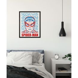 Wandbild Komar "Marvel Spider-Man Face", blau (farbe bild(er): blau,rot), Disney, 1 Stk., Vlies, Bilder, Wandbild, 30 x 40 cm (Breite x H&ouml;he) - Kinderzimmer, Dekoration