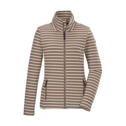 G.I.G.A. by Killtec Strickjacke "GS 60 WMN FLX JCKT", Damen, Gr. 40, beige (sand), Obermaterial: 65% Polyester, 32% Viskose, 3% Elasthan, G.I.G.A. DX BY KILLTEC, Strickjacken Strickjacke, Gestreifte Damenjacke, Stehkragen, Zipper-Taschen, Kinnschutz