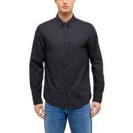 Langarmhemd Mustang "Herren Style Canton", Herren, Gr. XL, US-Gr&ouml;&szlig;en, schwarz 4142, Popeline, 100% Baumwolle, unifarben, slim fit, Hemden Langarmhemd
