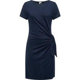 Shirtkleid Ragwear "Shirtkleid Knotta", Damen, Gr. S, N-Gr, blau (navy), Obermaterial: 95% Viskose CV. 5% Elasthan EL., Kleider Shirtkleid