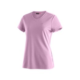 T-Shirt Maier Sports "Trudy", Damen, Gr. 38, blassrosa, 100% Polyester, Rundhals, Shirts T-Shirt, Damen Kurzarmshirt, leichtes Sommer Funktionsshirt, V-Ausschnitt