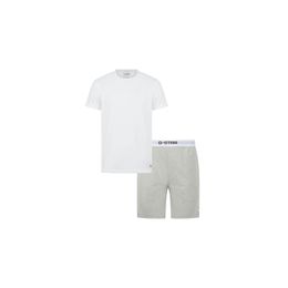 G-Star Raw Schlafanzug G-STAR "Pyjama SLATE Pyjama", Herren, Gr. M, bunt (wei&szlig;, grau), Obermaterial: 95% Baumwolle CO. 5% Elasthan EL., Homewear-Sets Schlafanzug