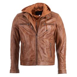 Bikerjacke JCC "Lederjacke 993", Damen, Gr. 60, braun, Obermaterial: 100% Schafsleder sheepskin. Futter: 100% Polyester PES., Jacken Bikerjacke