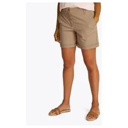 Chinoshorts Tommy Hilfiger "CO BLEND GMD CHINO SHORT", Damen, Gr. 38, N-Gr, beige, Web, Obermaterial: 65% Baumwolle, 33% Lyocell, 2% Elasthan, unifarben, regular fit kurz, Hosen Chinoshorts, mit Umschlagsaum