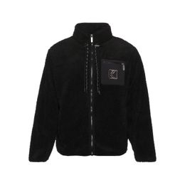 Allwetterjacke Karl Kani "Karl Kani Herren KM234-007-3 KK OG Teddy Trackjacket", Herren, Gr. S, schwarz, 100% Polyester, mehrfarbig, normal, amerikanischer Ausschnitt, Jacken