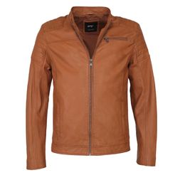 Lederjacke Maze "Lederjacke Rocha", Herren, Gr. S, braun (brandy), Obermaterial: 100% Lammleder LEL. Futter: 100% Baumwolle CO., Jacken Lederjacke