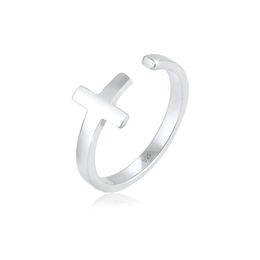 Silberring Elli "Ring Kreuz 925 Sterling Silber verstellbar", silber, Fingerringe, Damen, Silber 925 (Sterlingsilber), Silberring