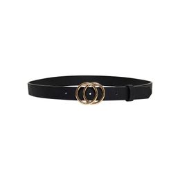 Tailleng&uuml;rtel Only "ONLRASMI FAUX LEATHER JEANS BELT", Damen, Gr. 95, schwarz (schwarz with gold buckle), Kunstfaser, unifarben, G&uuml;rtel Tailleng&uuml;rtel, Lederimitat