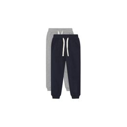 Jogginghose Minymo "Jogginghose MIBoys", Jungen, Gr. 122, N-Gr, blau (schwarz navy), Obermaterial: 60% Baumwolle CO. 40% Polyester PES., Hosen Jogginghose