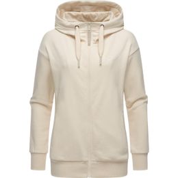 Kapuzensweatjacke Ragwear "Sweatjacke Yodis Zip", Damen, Gr. M, beige, Obermaterial: 70% Baumwolle CO. 30% Polyester PES., Sweatjacken Kapuzensweatjacke