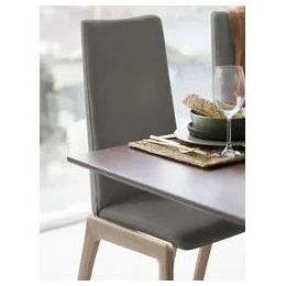 Polsterstuhl stressless "Laurel", grau (metal grau paloma, eiche natur), B:57cm H:105cm T:60cm, Leder PALOMA: PALOMA ist ein durchgef&auml;rbtes Semianilin-M&ouml;belleder mit nat&uuml;rlicher Narbung., St&uuml;hle, Polsterstuhl, High Back, Gr&ouml;&szlig;e L, mit abgerundeten Beinen in Eiche natur
