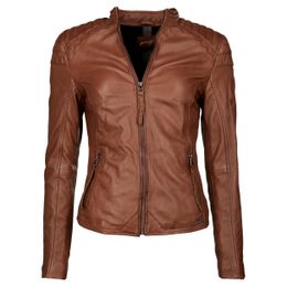 Kurzjacke Maze "Lederjacke Brightwater", Damen, Gr. XS, braun (cognac), Obermaterial: 100% Lammleder LEL. Futter: 100% Polyester PES., Jacken Kurzjacke