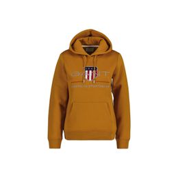 Sweatshirt Gant "Sweatshirt Regular Archive Shield Hoodie", Damen, Gr. L, braun, Obermaterial: 78% Baumwolle CO. 22% Polyester PES., Sweatshirts Sweatshirt