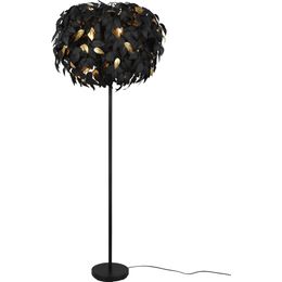 REALITY LEUCHTEN Stehlampe "Leavy", schwarz (schwarz gold), 3, &Oslash; 70cm H: 180cm, 1 Stk., Leuchten, Stehleuchte Blatt Design, Fu&szlig;schalter, exkl 3xE14 max 28W, Stehlampe