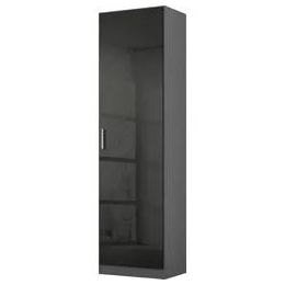 Dreht&uuml;renschrank Rauch "Kleiderschrank Schrank Garderobe Schlafzimmerschrank CELLE", grau (graumetallic, hochglanz effektgrau, griffe alu), B:47cm H:197cm T:54cm, Holzwerkstoff, Schr&auml;nke, Dreht&uuml;renschrank, in 4 Breiten und 2 H&ouml;hen, optional mit Schubk&auml;sten MADE IN GERMANY
