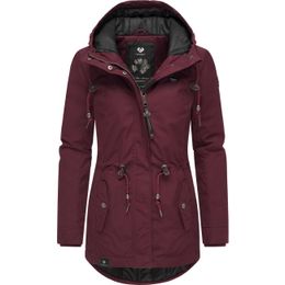 Wintermantel Ragwear "Winterjacke Monadis Black Label", Damen, Gr. XS, rot (wine rot22), Obermaterial: 65% Polyester PES. 35% Baumwolle CO. Obermaterial: Futter: 100% Polyester PES. 100% Polyester PES., M&auml;ntel Wintermantel