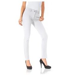 R&ouml;hrenhose Heine, Damen, Gr. 38, Normalgr&ouml;&szlig;en, wei&szlig;, 48% Baumwolle, 45% Polyester, 7% Elasthan, Miedereinsatz:15% Elasthan, 85% Polyamid, unifarben, lang, Hosen
