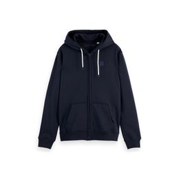 Scotch & Soda Sweatshirt SCOTCH & SODA "Sweatjacke Essential Logo Badge Zip-Through", Herren, Gr. S, blau (dunkelblau), Obermaterial: 100% Baumwolle CO., Sweatshirts Sweatshirt