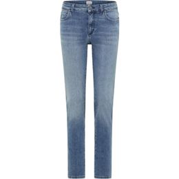 Slim-fit-Jeans Mustang "Damen Style Crosby Relaxed Slim", Damen, Gr. 32, L&auml;nge 32, 682 mittelblau, Denim/Jeans, 82% Baumwolle, 16% Polyester, 2% Elasthan, unifarben, slim fit, Jeans Slim-fit-Jeans