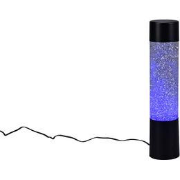 REALITY LEUCHTEN LED Tischleuchte "GLITTER, LED Wassers&auml;ule mit RGB Farbwechsel Glitzeroptik Kinderzimmer", schwarz (schwarz matt ahornfarben), 1, &Oslash; 7,5cm H: 34cm, 1 Stk., Leuchten, Tischlampe Wasser Farbeffekte gelb gr&uuml;n blau H&ouml;he 34cm LED Kinderlampe, LED Tischleuchte