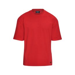 T-Shirt DROPSIZE "Dropsize Herren Dropsize Super Heavy Blank T-Shirt", Damen, Gr. XL, adrenalinerot, 100% Baumwolle, unifarben, oversize, Rundhals, Shirts T-Shirt