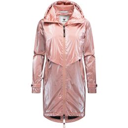 Langmantel Ragwear "Langmantel Frodik Shine", Damen, Gr. XS, rosa (old pink), Obermaterial: 100% Nylon NY. Obermaterial: Futter: 100% Polyester PES., M&auml;ntel Langmantel