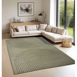 Teppich the carpet "Elisa", gr&uuml;n, B:200cm H:12mm L:280cm, Polyester, Polypropylen, Teppiche, Teppich, moderner Wohnzimmer Teppich, hohe Flordichte und angenehm weich
