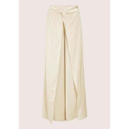 Madeleine Mode Stoffhose MADELEINE "Palazzo-Hose Sommerliche Stoffhose mit &Uuml;berwurf", Damen, Gr. 21, K-Gr, wei&szlig; (perlwei&szlig;), Obermaterial: 100% Acetat CA., Hosen Stoffhose