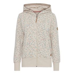 Sweatjacke oxmo "Sweatjacke OXBeatrice", Damen, Gr. M, beige (oyster), Obermaterial: 55% Polyester PES. 45% Baumwolle CO., Sweatjacken Sweatjacke