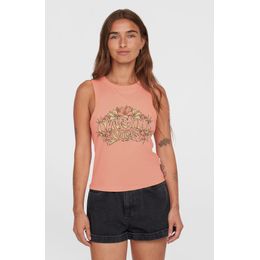 O`Neill Tanktop O'NEILL "SUMMER MUST HAVES GRAPHIC TANK TOP", Damen, Gr. M (38), coral pop, Obermaterial: 100% Baumwolle, Tops Tanktop