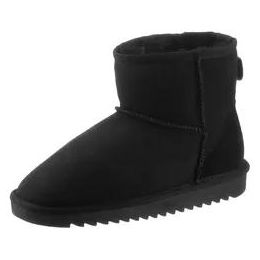 Schlupfboots Ara "Alaska Classic Short", Damen, Gr. 42, schwarz (schwarz classic short), Lammfell, Veloursleder, unifarben, Schuhe Schlupfboots, Winterboots zum Schlupfen in bequemer Weite G (=weit)