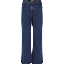 Bequeme Jeans Urban Classics "Urban Classics Damen Ladies Cropped Straight Leg Denim Pants", Damen, Gr. 26, Normalgr&ouml;&szlig;en, midindigo washed, 100% Baumwolle, unifarben, Jeans