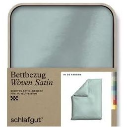 Bettbezug Schlafgut "Woven Satin", blau (petrol light), L:200cm, Mako-Satin, Obermaterial: 100% Baumwolle, Bettbez&uuml;ge, besonders dicht gewebt, Mix & Match: passender Kissenbezug erh&auml;ltlich